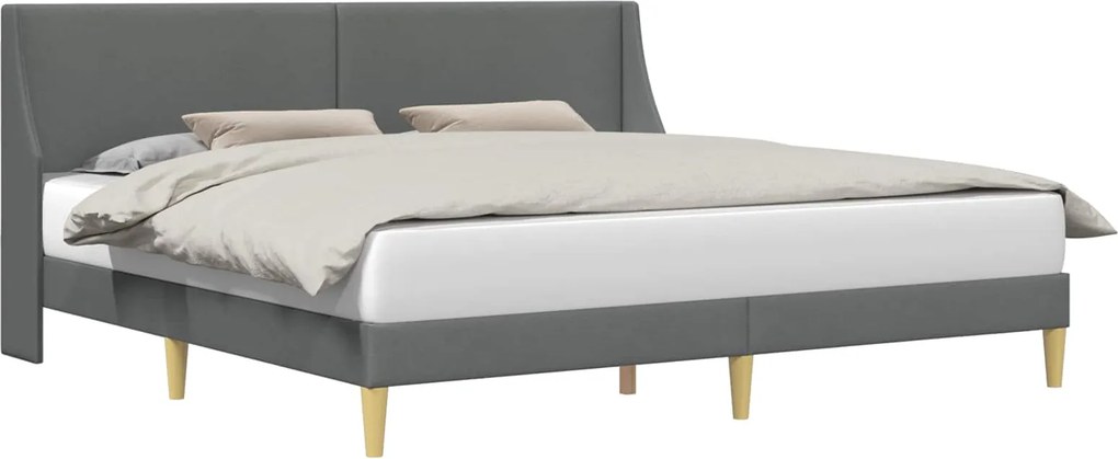 Rám postele s čelo Tmavě šedá 180 x 200 cm Textil 3414661