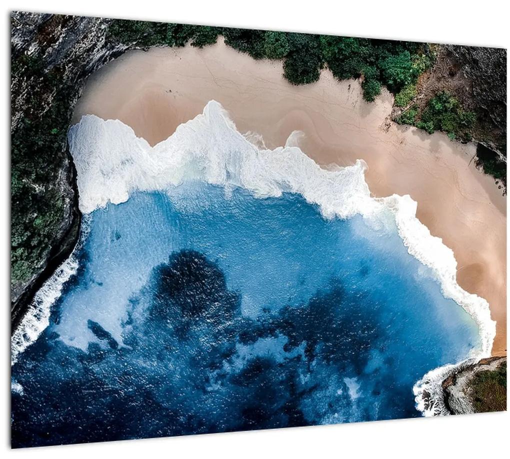 Skleněný obraz pláže Nusa Penida, Indonésie (70x50 cm)