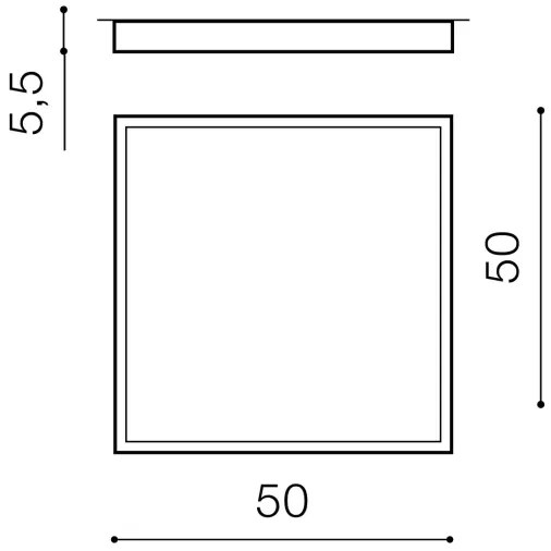 Moderní LED stropní svítidlo Monza II S 50 3000K bílé