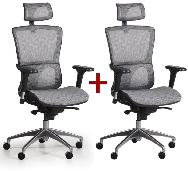 Kancelářská židle LEXI 1+1 ZDARMA, šedá
