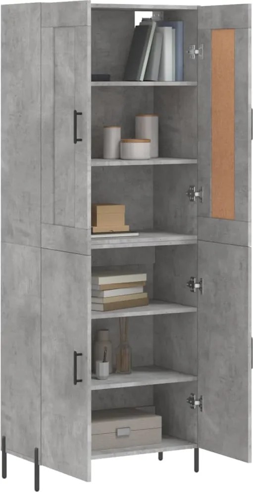Skříň highboard betonově šedá 69,5x34x180 cm kompozitní dřevo 3199565