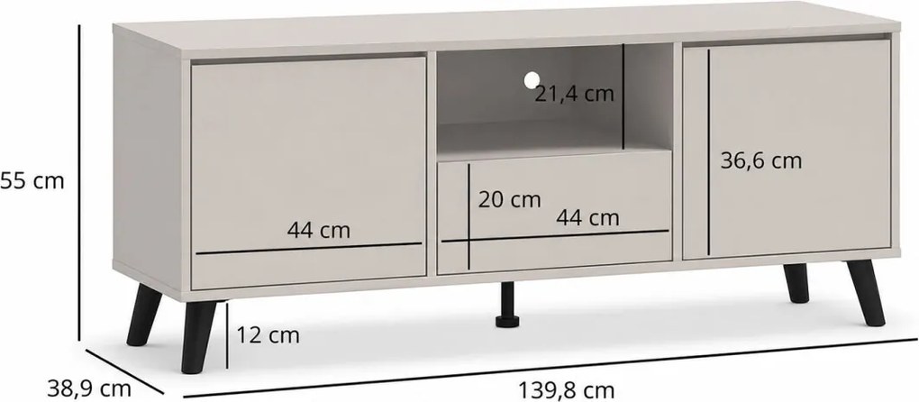 TV stolek 2D1S Borg kašmír (P)
