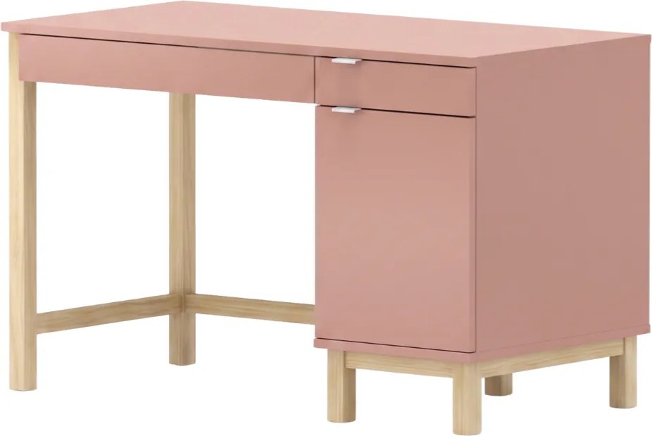 Dětský psací stůl MODEL se šuplíky a skříňkou Zvolte barvu: Kašmírová s bílým úchytem, Zvolte rozměr: 100x60 cm, Zvolte stranu: Pravá