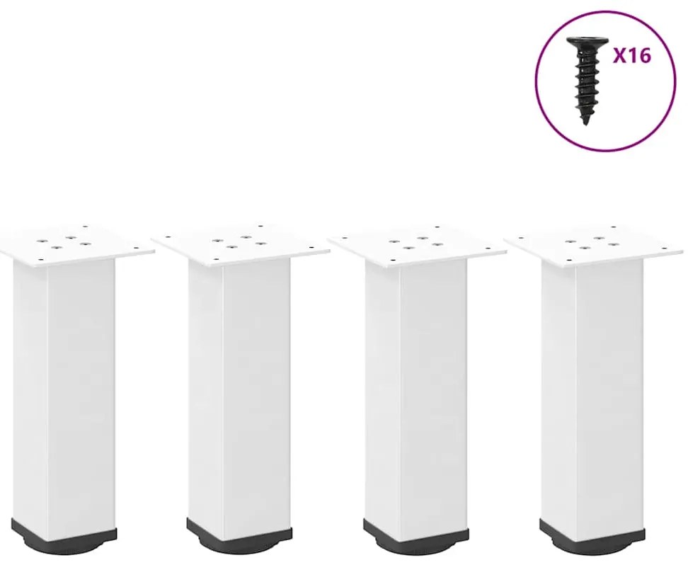 Nohy ke konferenčnímu stolku 4 ks bílé 30-32 cm ocelové