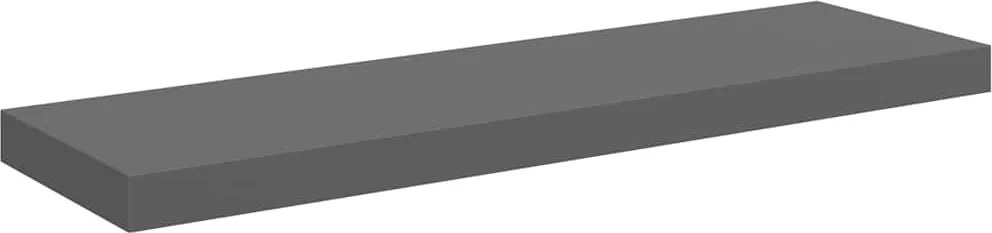 Plovoucí nástěnné police 4 ks lesklé šedé 80x23,5x3,8 cm MDF 323795