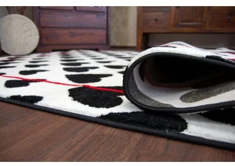 koberec SKETCH F755 krém/ černá srdce velikost 180x270 cm | krásné koberce cz