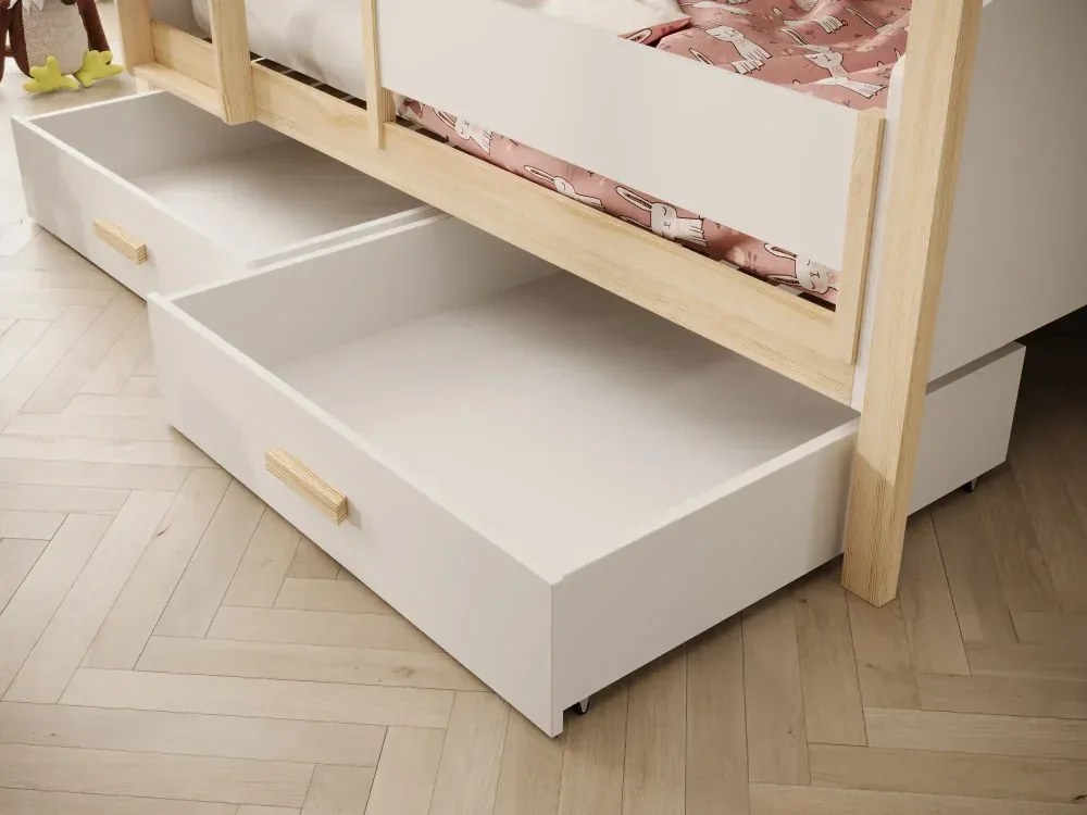Dětská patrová postel Jori s bariérkou 180x80