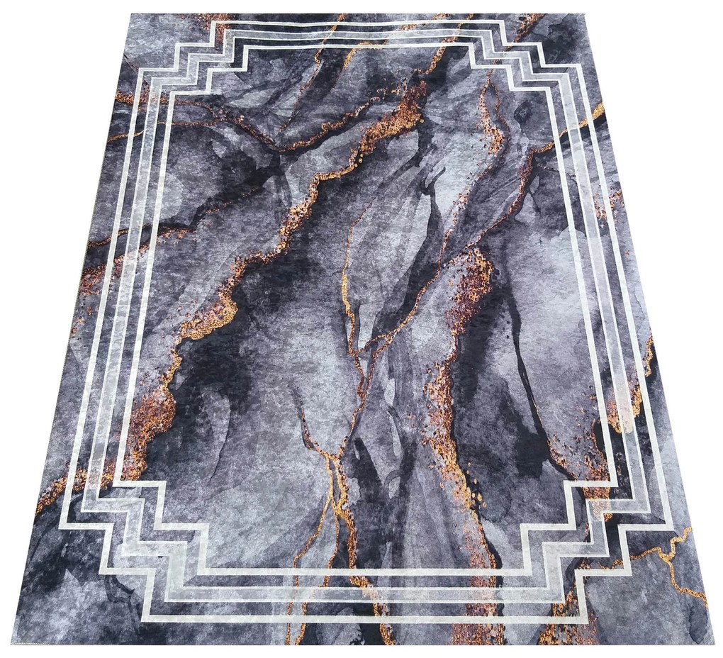 Moderní kusový koberec protiskluzový Horeca-New 118 tmavě šedý Rozměr: 80x150 cm