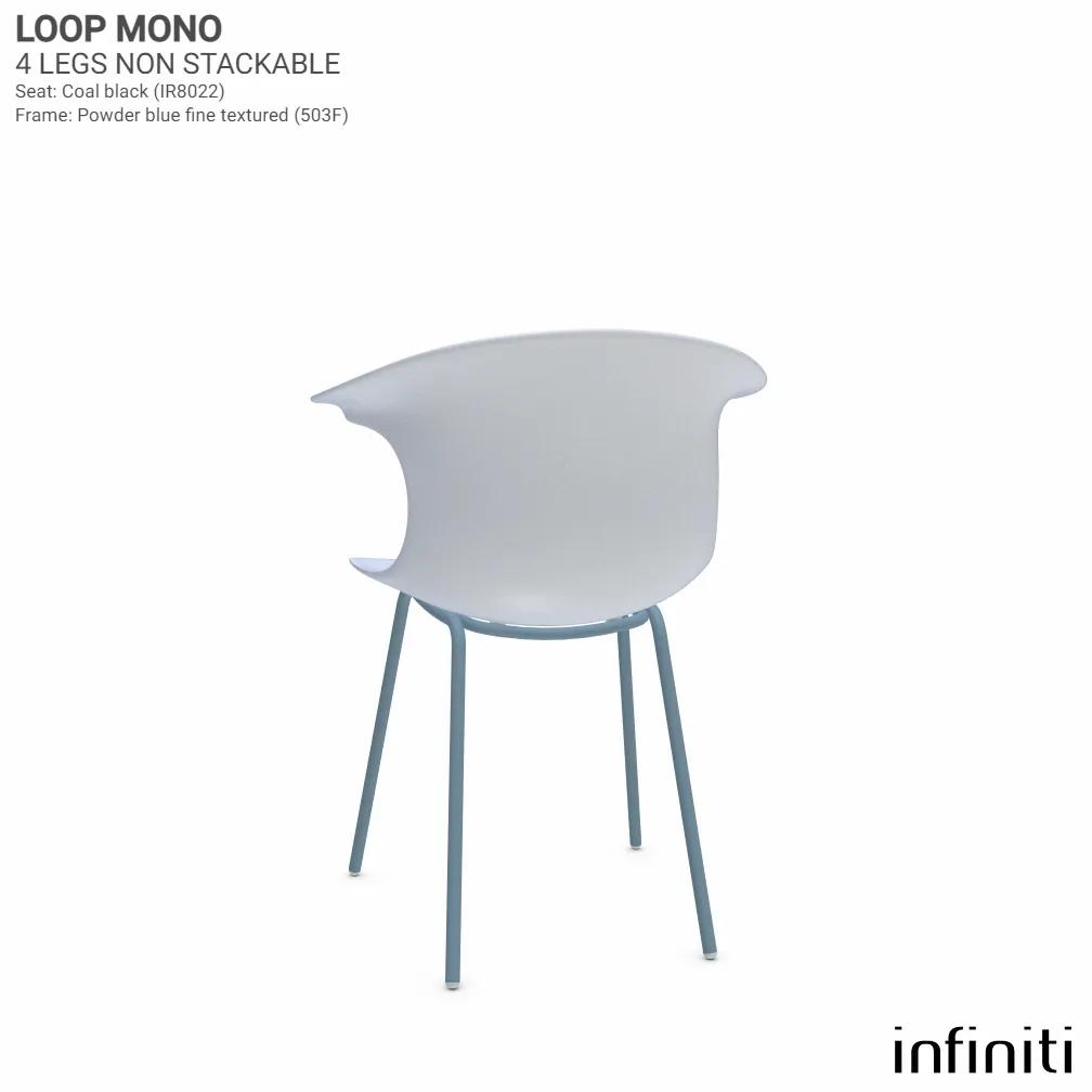 Židle Loop Mono - nestohovatelná Barva kovové konstrukce: Powder blue 503F, Barva sedáku a opěradla z recyklovaného plastu: white IS020