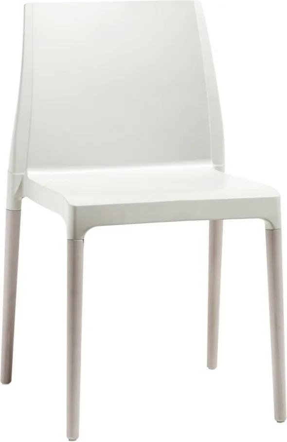 SCAB - Židle CHLOÉ NATURAL MON AMOUR - bílá/buk