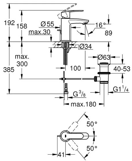 Grohe Eurostyle Cosmopolitan Baterie umyvadlová 23037002