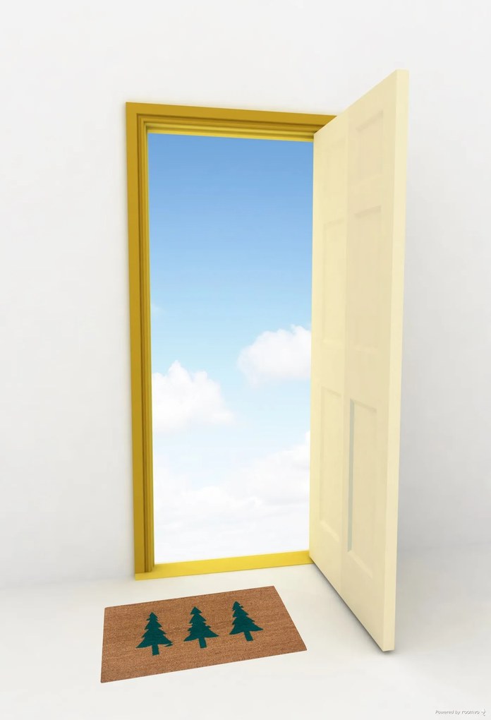 Hanse Home, Rohožka 3 stromy zelená 105669 - na ven i na doma, 45x75, zelená, chodba / předsíň