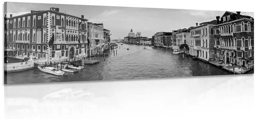 Obraz slavné kanály v Benátkách v černobílém provedení Varianta: 135x45