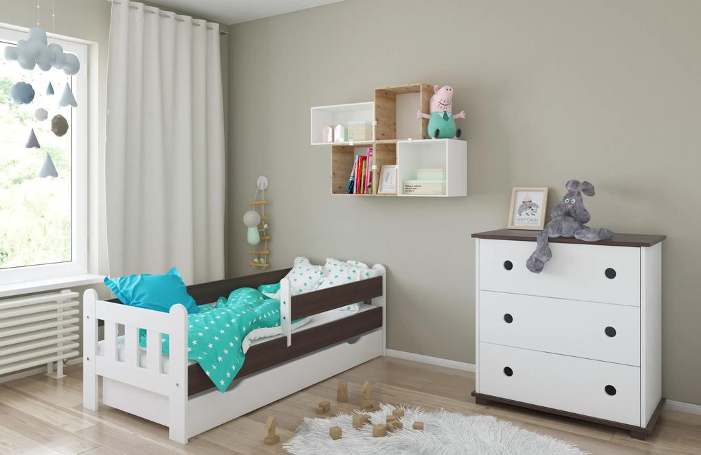 BabyBeds Dětská postel STAS Velikost postele: 160x80 cm, Barevné provedení: Modrá, Úložný prostor: Ne, bez úložného prostoru Bílá