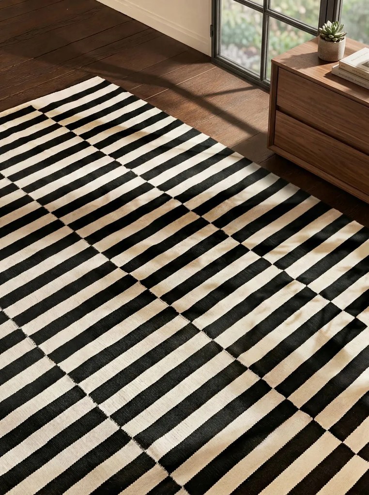 Hanse Home, Kusový koberec Vika 106207 Black White, 200x300, černobílá, ložnice