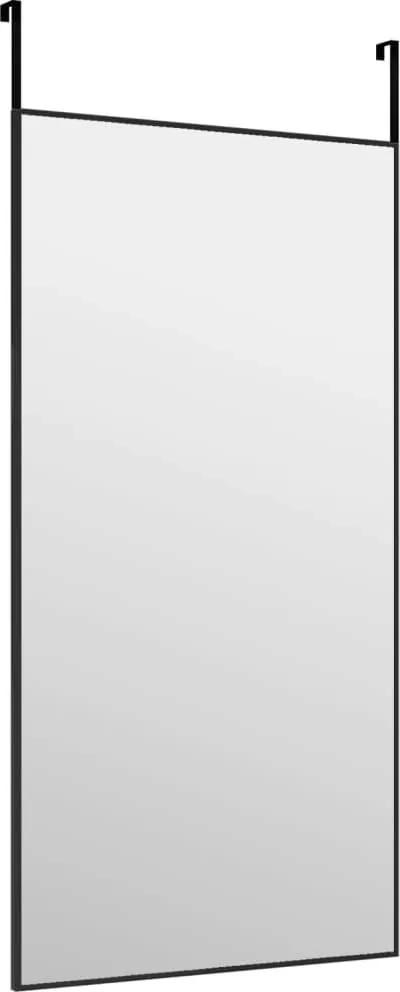 vidaXL Zrcadlo na dveře 40 x 80 cm sklo a hliník [327407] Barva: Černá