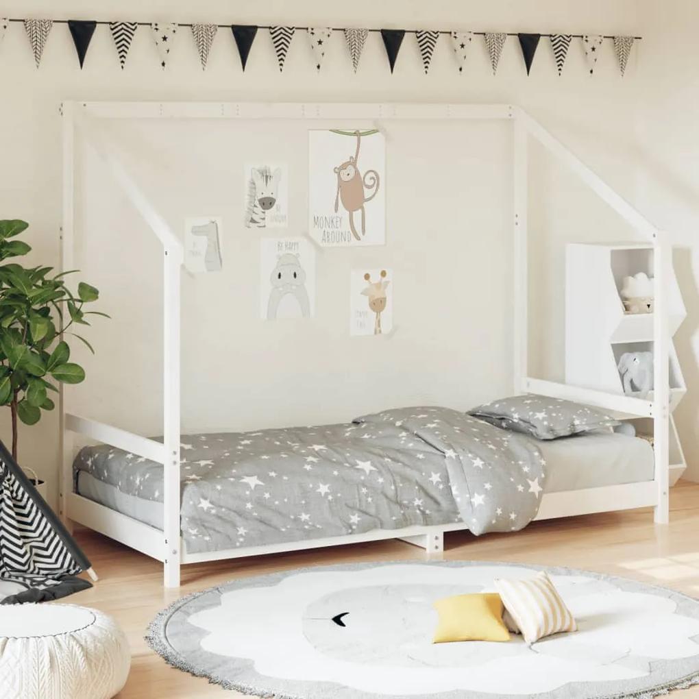 Dětská postel bílá 90 x 190 cm masivní borové dřevo - Default Title
