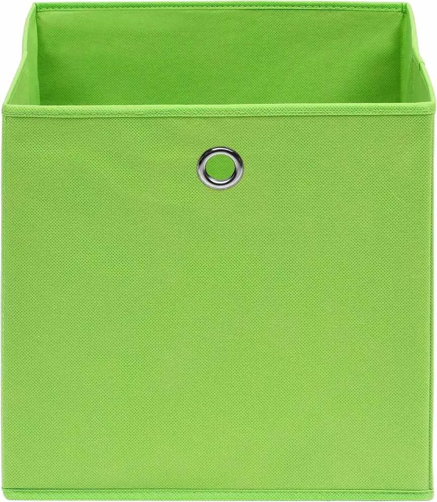 Úložné boxy 4 ks zelené 32 x 32 x 32 cm textil 288369