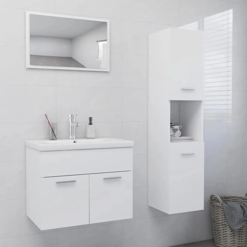 Set koupelnového nábytku bílý kompozitní dřevo 3071405
