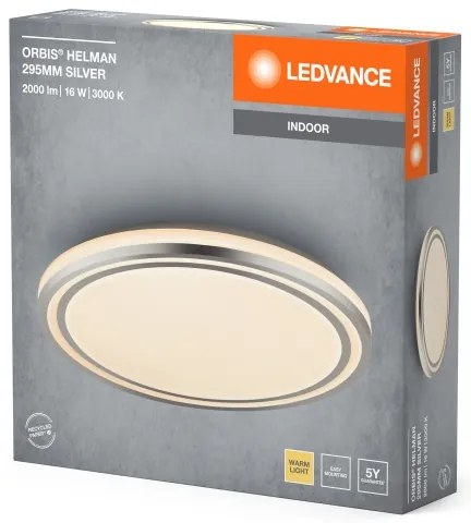 Ledvance - LED Stropní svítidlo ORBIS HELMAN LED/16W/230V pr. 29,5 cm stříbrná