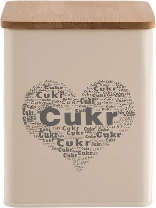 Plechová dóza SRDCE na cukr