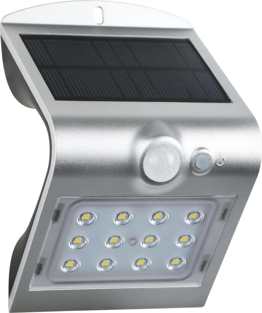 CEN ACSS-151240 SOLÁRNÍ LED ARCADIA 1.5 SENZOR STŘÍBRNÁ 1,5W 4000K 220Lm IP65 - CENTURY