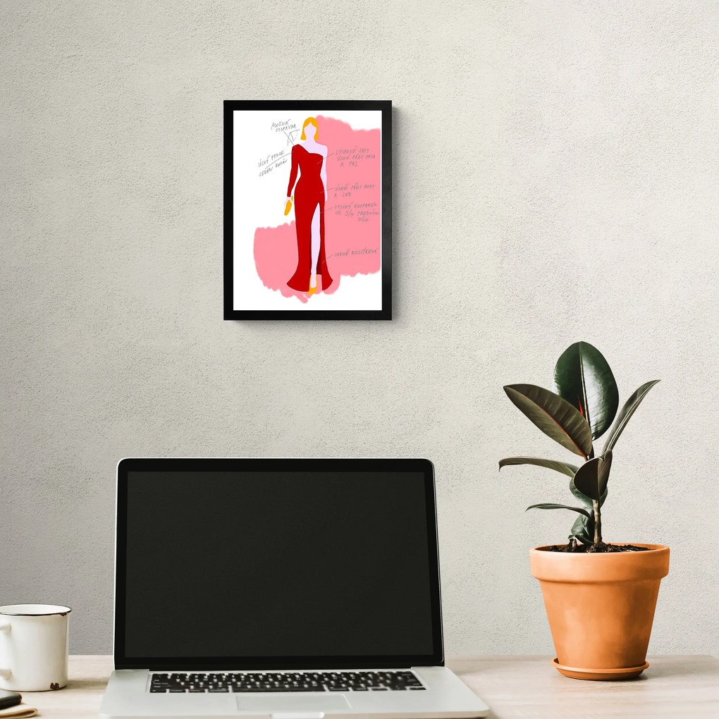 Josefina Bakošová | Rose Rám: Bílý, Velikost: 60 x 40 cm