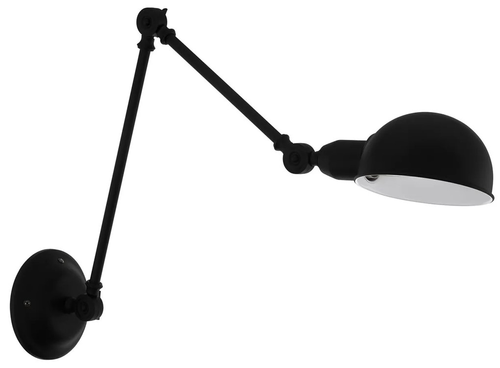 Eglo 43338 EXMOOR - Nástěnná retro černá lampa, 1 x E27, od zdi max 94cm