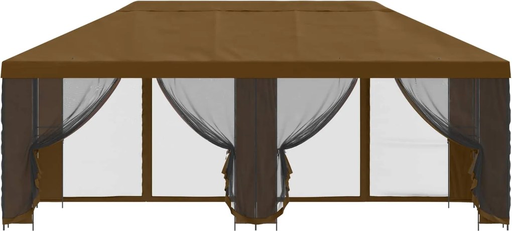 Zahradní altán se stěnami 6 x 3 m Taupe Polyester a ocel 3376024