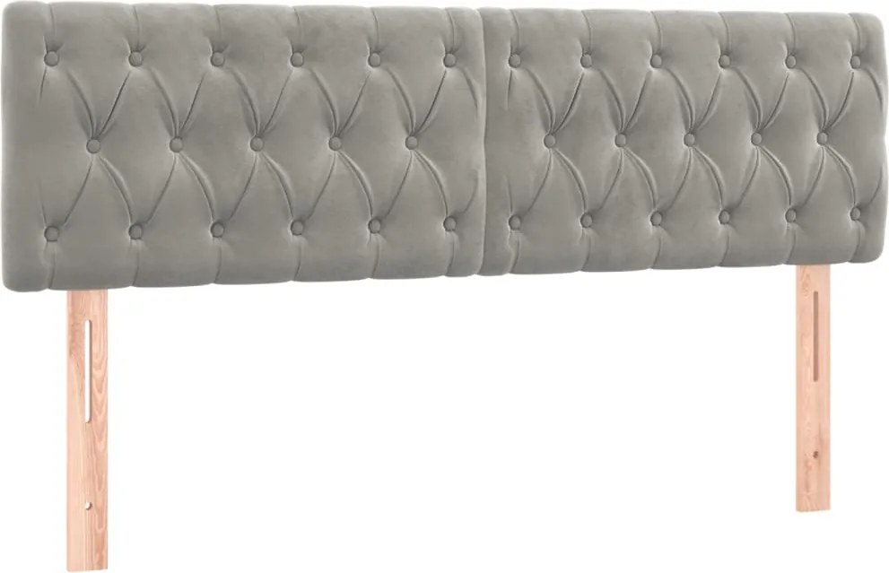 Box spring postel s matrací světle šedá 140x190 cm samet 3141479
