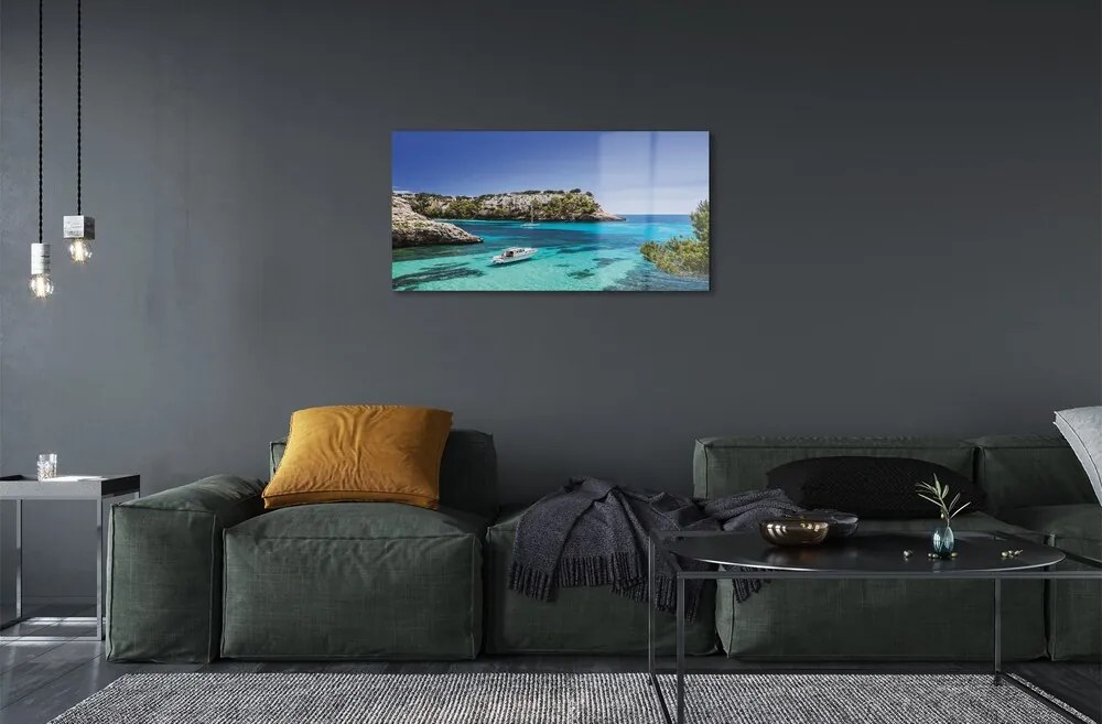 Obraz na skle Španělsko Cliffs mořské pobřeží 140x70 cm