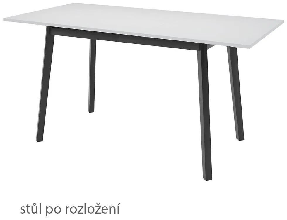 Jídelní stůl FOBOS S | 125x80 cm | rozkládací | černé dřevěné nohy | VÝBĚR DEKORU DESKY
