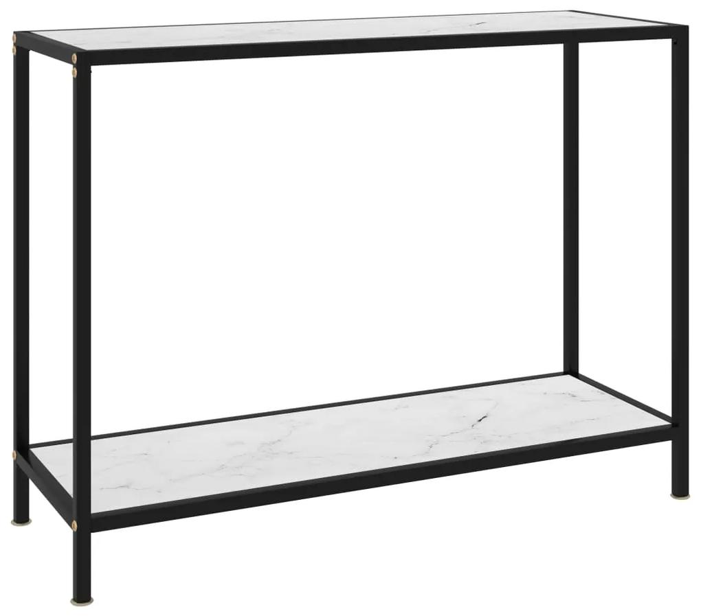 322837 vidaXL Konzolový stolek bílý 100 x 35 x 75 cm tvrzené sklo