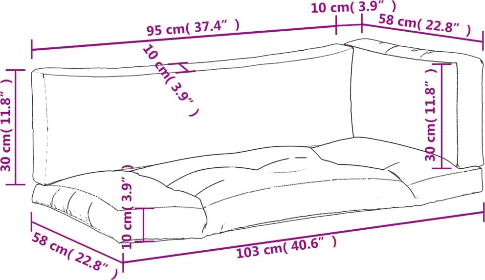 vidaXL Podušky na palety 3 ks textil [360961] Barva: Zelená