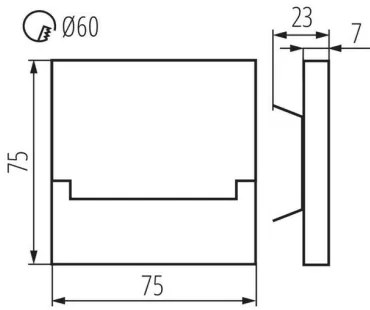 Orientační svítidlo 12V Kanlux SABIK LED WW 0,8W 3000K teplá bílá 23108
