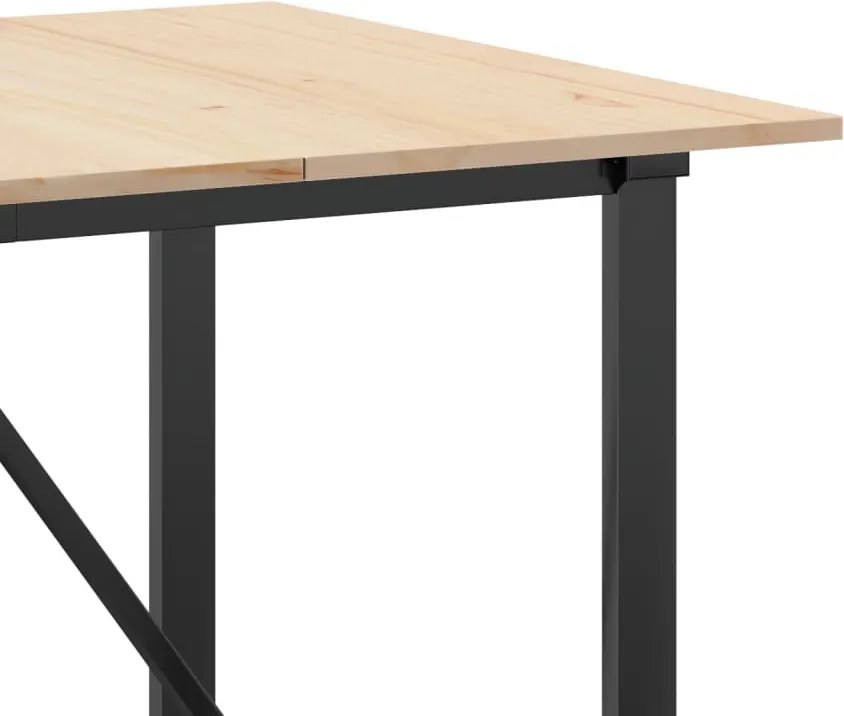 Jídelní stůl s O rámem 180 x 90 x 75 cm borové dřevo a ocel 3282678