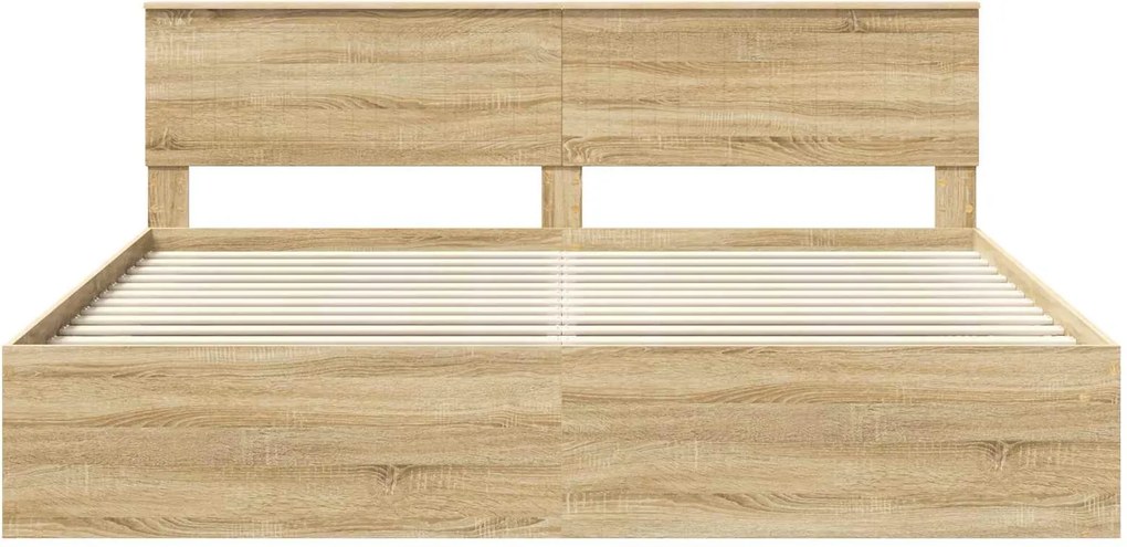 Rám postele s čelo Sonoma 200 x 200 cm Masivní borové dřevo 3410557