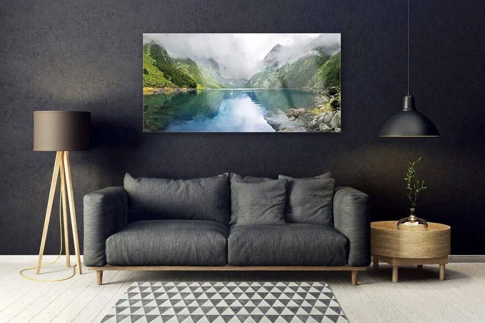 akrylový obraz Hora Jezero Krajina 120x60 cm