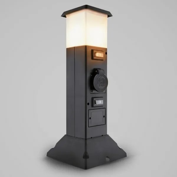 Brilagi - Venkovní lampa se 2 zásuvkami SCHUKO 1xE14/15W/230V IP44 černá