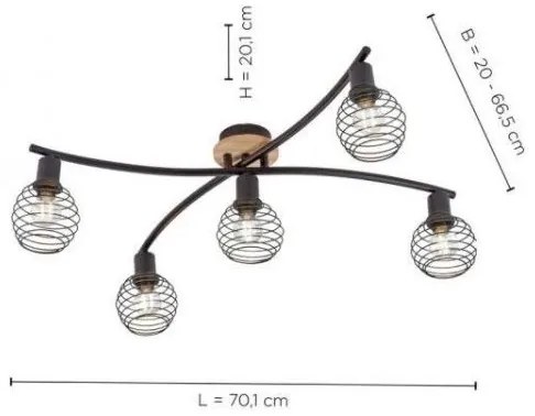 Leuchten Direkt 15925-79 - Přisazený lustr EUGEN 5xE14/40W/230V