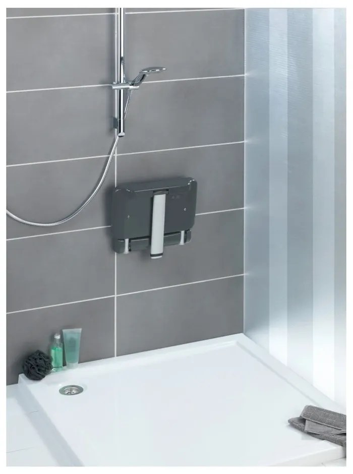 Nástěnná skládací židle Wenko Shower Secura Premium