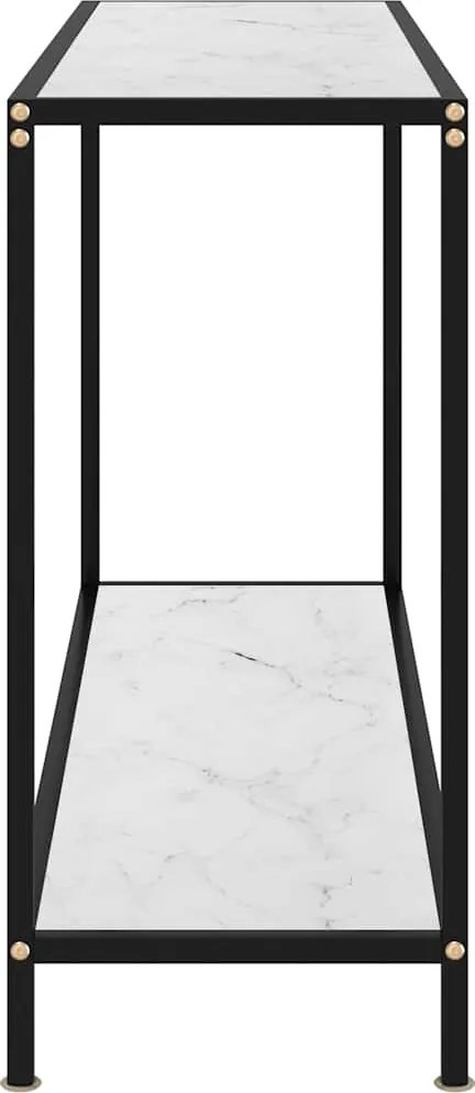 Konzolový stolek bílý 120 x 35 x 75 cm tvrzené sklo 322841