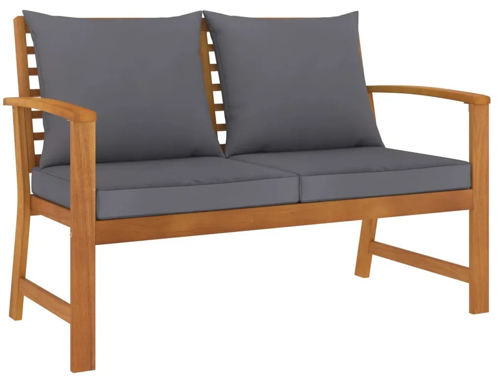 Zahradní lavice 120 cm tmavě šedá poduška masivní akácie 311830