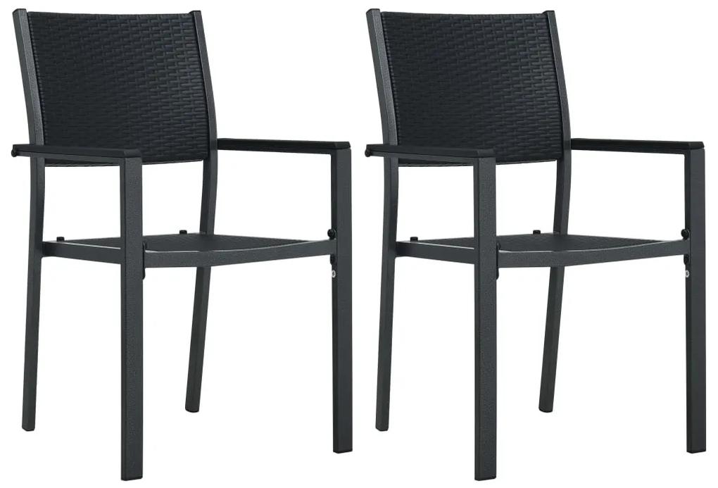 47889 vidaXL Zahradní židle 2 ks černé plast ratanový vzhled