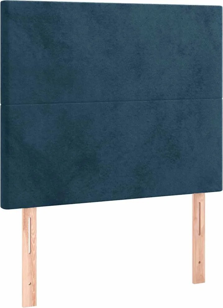 Box spring postel s matrací tmavě modrá 100x200 cm samet 3129079
