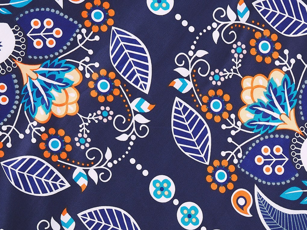 Povlečení 155 x 220 cm tmavě modrá a oranžová MADRONA Beliani