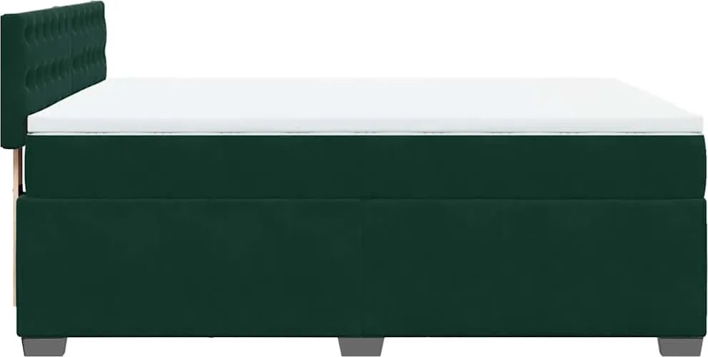 Box spring postel s matrací tmavě zelená 140x200 cm samet 3288645