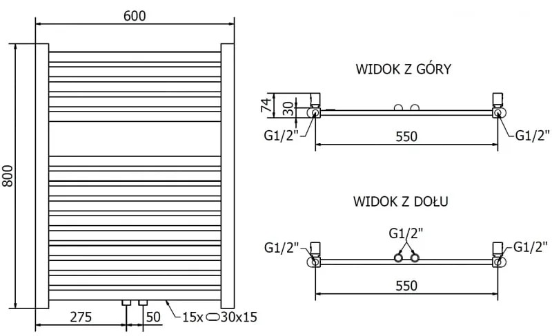 Mexen Hades, topné těleso 800x600 mm, 353 W, zlatá lesklá, W104-0800-600-00-50