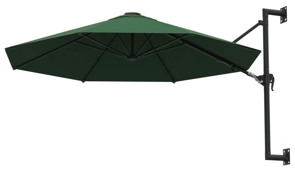 Nástěnný slunečník s kovovou tyčí 300 cm zelený - Default Title