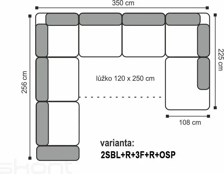 Rosso Max: Sedací souprava do U
